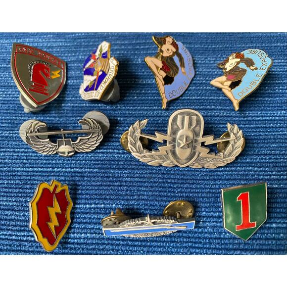 Accessories | Military Enamel Pin Lot X9 Double Exposure Eod Explosives ...